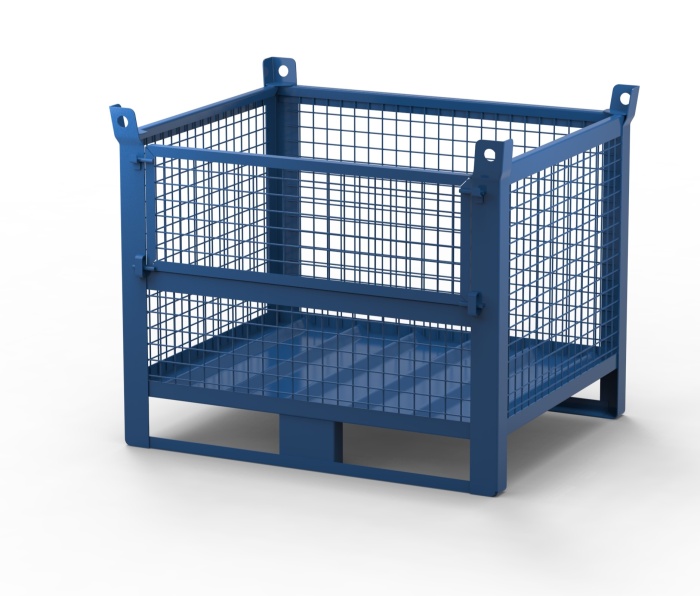 Heavy Duty Wire Mesh Stillage with Half Drop Front 1000kg - Steps and ...