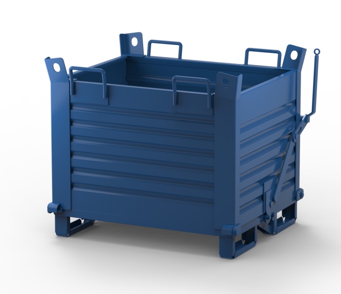 Durable Drop Bottom Skip with 2000kg SWL - Steps and Stillages