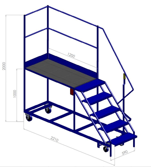 45 degree Easy Slope Gantry Access Platform - Steps and Stillages