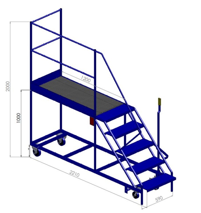 45 degree Easy Slope Gantry Access Platform - Steps and Stillages