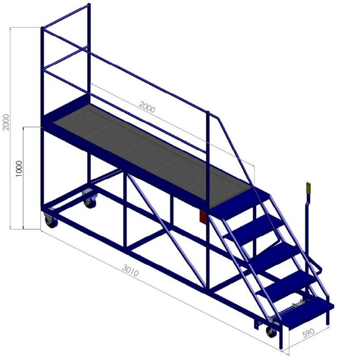 45 degree Easy Slope Gantry Access Platform - Steps and Stillages