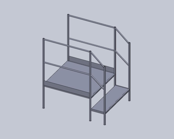 Fixed Access Steps - Door Opening Outwards - Steps and Stillages