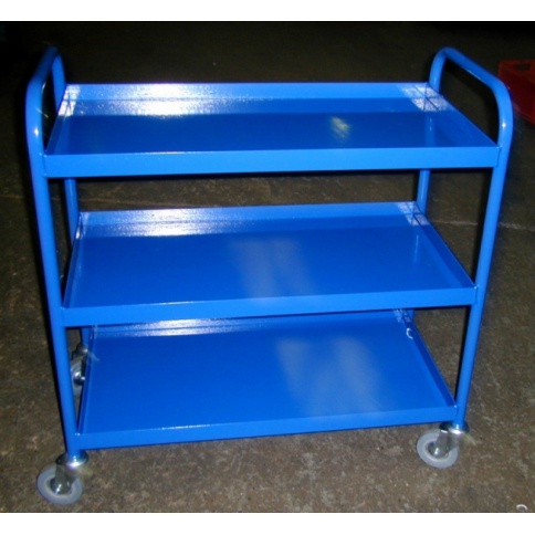 3 Tier Tray Trolley, Steel Top, 1000 x 610 mm - Steps and Stillages