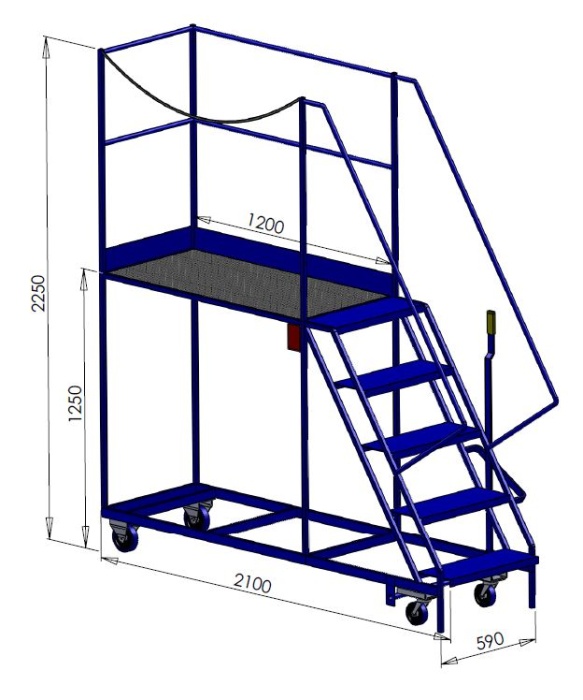 60 degree slope mobile gantry access platform step - Steps and Stillages
