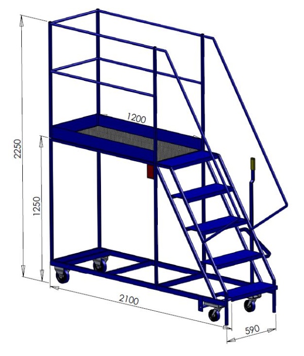 60 degree slope mobile gantry access platform step - Steps and Stillages