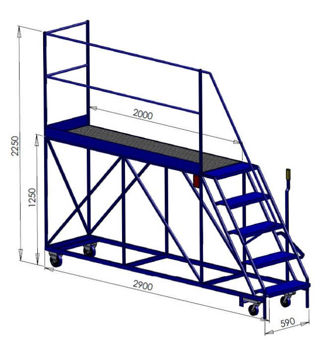 60 degree slope mobile gantry access platform step - Steps and Stillages