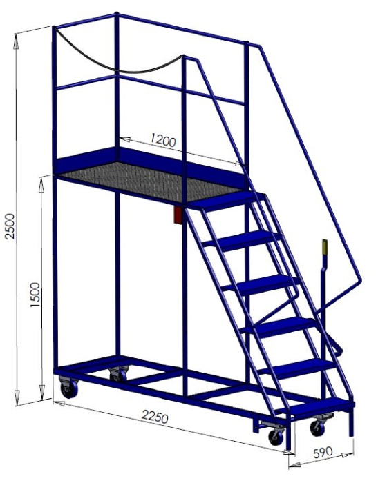 60 degree slope mobile gantry access platform step - Steps and Stillages