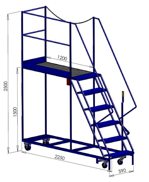 60 degree slope mobile gantry access platform step - Steps and Stillages