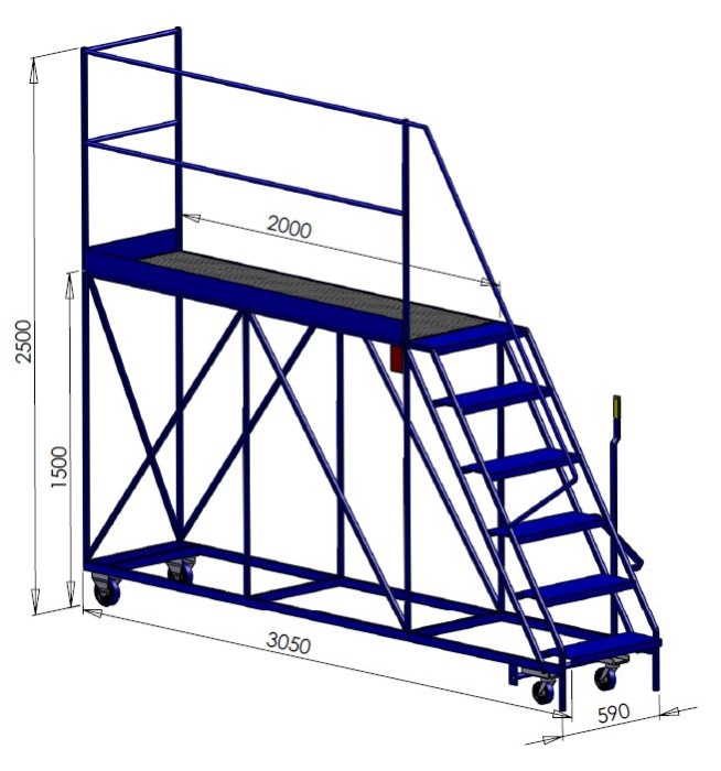 60 degree slope mobile gantry access platform step - Steps and Stillages
