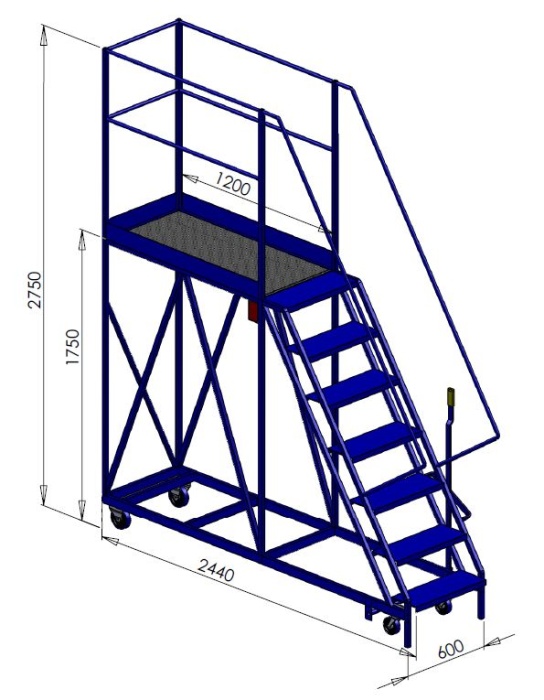 60 degree slope mobile gantry access platform step - Steps and Stillages