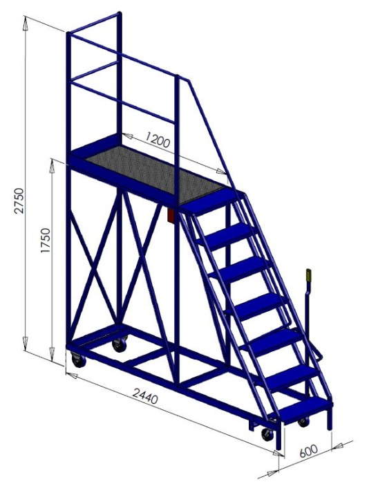 60 degree slope mobile gantry access platform step - Steps and Stillages