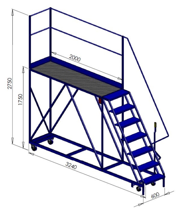 60 degree slope mobile gantry access platform step - Steps and Stillages