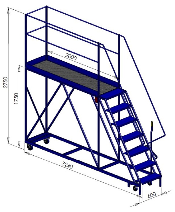 60 degree slope mobile gantry access platform step - Steps and Stillages