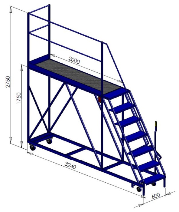 60 degree slope mobile gantry access platform step - Steps and Stillages