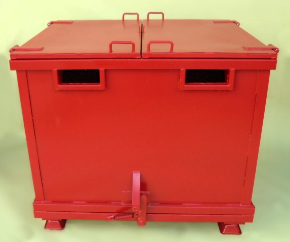 Steel Folding Lid for Drop Bottom Skip Bin large - Steps and Stillages