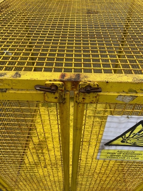 Used Yellow Lockable Wire Mesh Stillage - Steps and Stillages