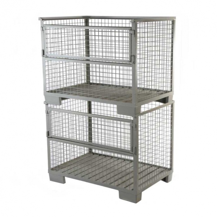 Gitter Box Mesh Stillage with Half Drop Front - Steps and Stillages