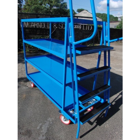 Heavy Duty Vertical Stepped Picking Trolley, 5 Step, 4 Tier - Steps and ...