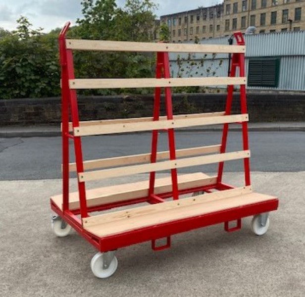 Liftable A Frame Glass Trolley 1800 x 1200 x 1800mm - Steps and Stillages