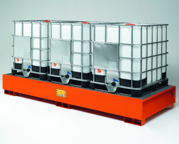 Steel Sump Pallets For 3 IBCs - Steps and Stillages