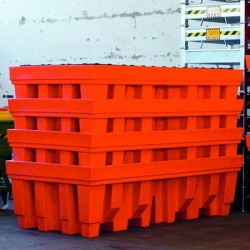 Premium Polyethylene Sump Pallet For 2 IBCs - Steps and Stillages