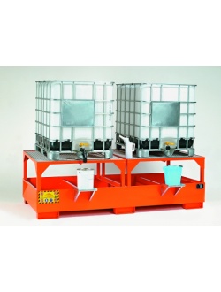 Steel Sump Pallets For 2 IBC - Steps and Stillages