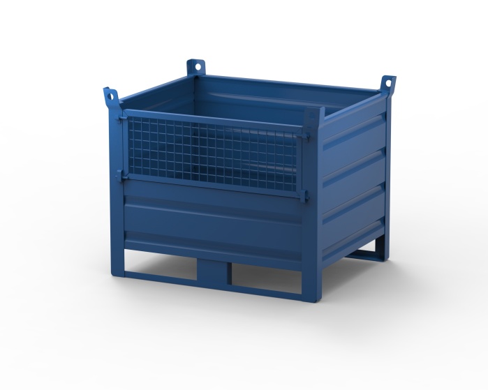 Heavy Duty Stillage with Mesh Half Drop Front 1000kg - Steps and Stillages