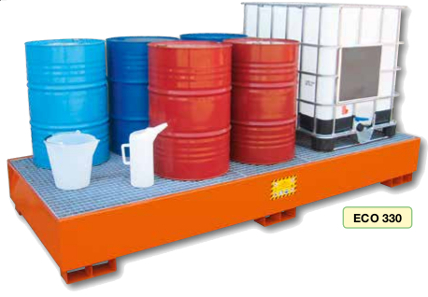 Steel Sump Pallets For 3 IBCs - Steps and Stillages