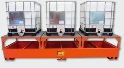 Steel Sump Pallets For 3 IBCs - Steps and Stillages