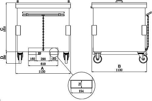 Rotating Dumping Bins - Steps and Stillages