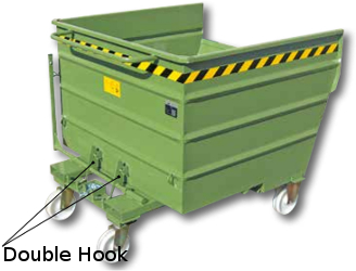 Low height tipping skip LT1350 - Steps and Stillages