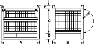 Tuff Mesh Stillages - With Door and Skids 1000kg - Steps and Stillages
