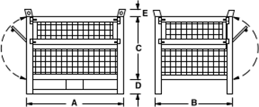Tuff Mesh Stillages - With Door and Skids 1000kg - Steps and Stillages