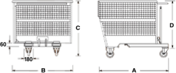 Jumbo Mesh Tipping Skip LTR2000 - Steps and Stillages