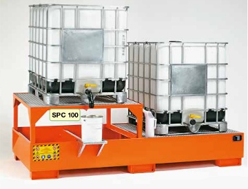 Steel Sump Pallets For 2 IBC - Steps and Stillages